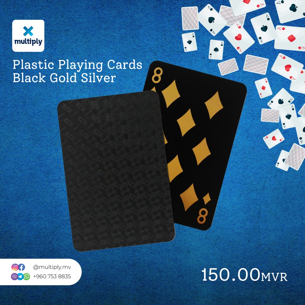 Playing Cards PVC Black Gold Silver | Multiply